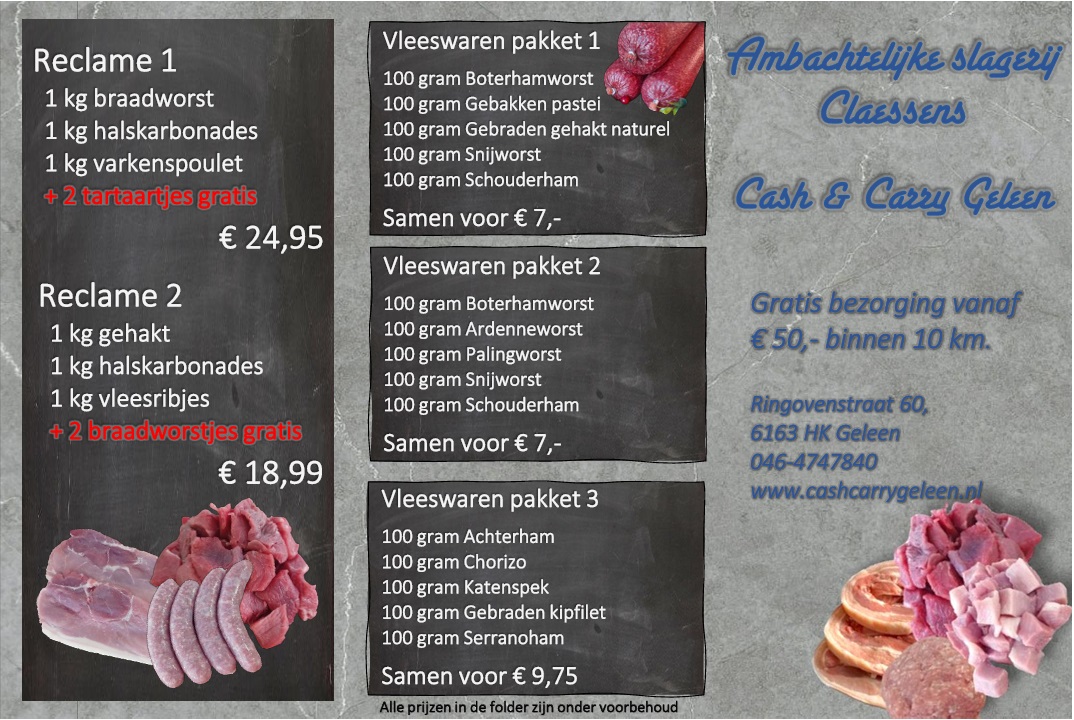 Cash & Carry Geleen - Horecaslagerij Geleen - Guy Cleassens slagerij